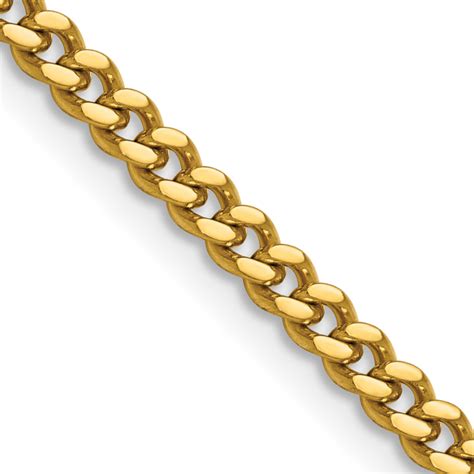 Stainless Steel Chisel Polished Yellow Ip Plated 4mm 24 Inch Curb Chain