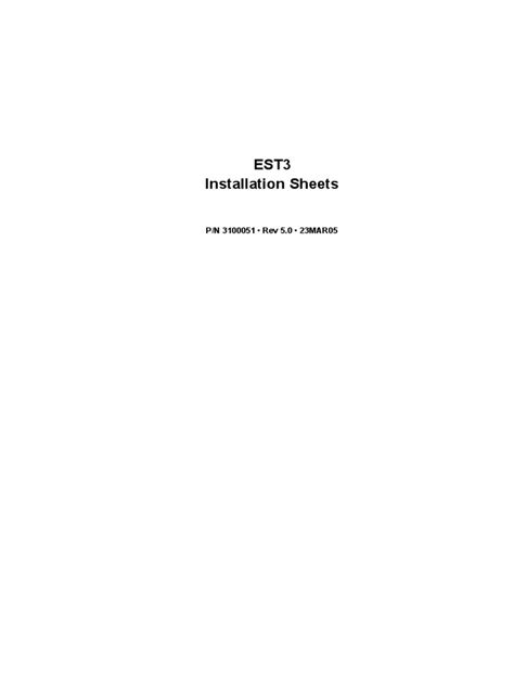 Est3 Installation Sheets 2 Pdf Electrical Wiring Electrical Connector