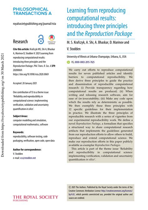 Pdf Learning From Reproducing Computational Results Introducing