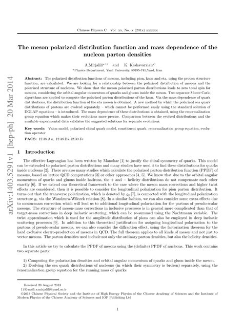 Pdf Meson Polarized Distribution Function And Mass Dependence Of The Nucleon Parton Densities
