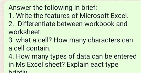 Ms Excel Questions Computer Assignment Teachmint