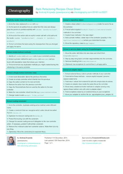 41 rails cheat sheets cheat sheets for every occasion