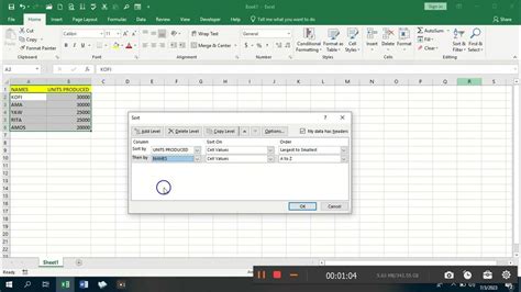 Ms Excel Multi Level Sorting Youtube