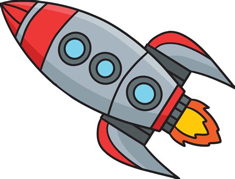 Cohete Embarcacion Dibujos Animados De Colores Clipart Ilustración