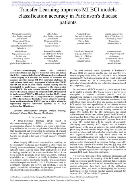 Transfer Learning Improves Mi Bci Models Classification Accuracy In