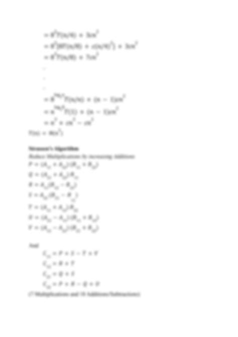 SOLUTION Divide And Conquer Strassen S Matrix Multiplication Design