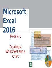 EXCEL Module Pptx Microsoft Excel Module Creating A Worksheet And A Chart