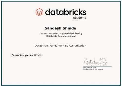 Databricks Dataanalytics Certification Professionalgrowth Sandesh