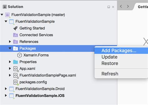 after that add packages windows will open search for fluentvalidation