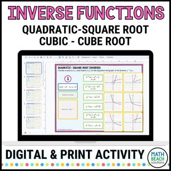 Quadratic And Cubic Inverse Functions Practice Activity Print And Digital