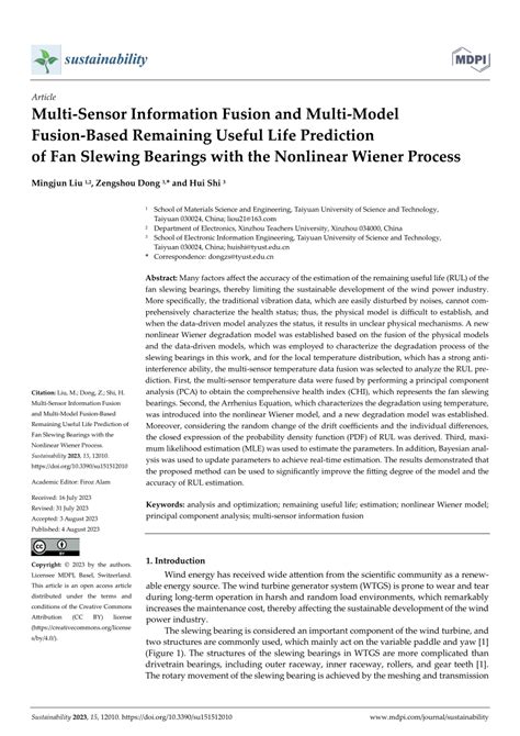 Pdf Multi Sensor Information Fusion And Multi Model Fusion Based Remaining Useful Life