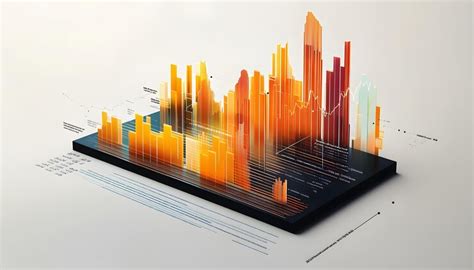 Abstract 3d Bar Graph Data Visualization With Geometric Shapes And Lines Premium Ai Generated