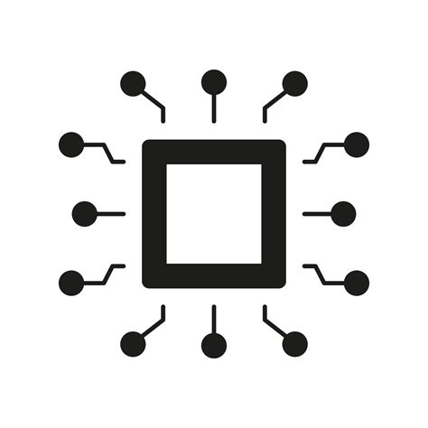 Central Processing Unit Silhouette Icon Micro Chip Board Digital Central Processing Unit Silhouette Icon Micro Chip Board Digital