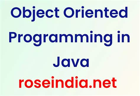 Object Oriented Programming In Java