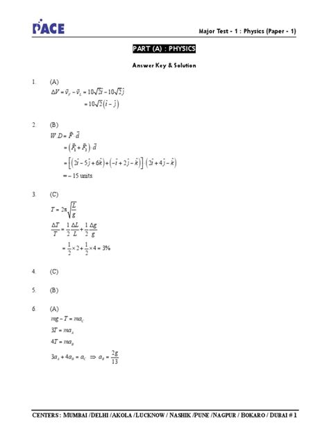 Major Test 1 Advanced Paper 1 2021 23 Dt 24102021 Solutions Pace