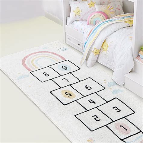 Hopscotch Rug Fun For Playrooms 2 Sizes 2 Colors Apollobox