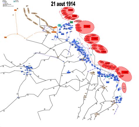Cartographie 1914 1918 Carte Des Positions Au 21 Aout 1914
