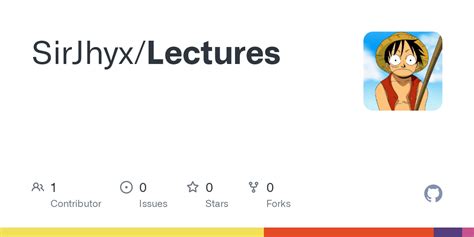 Github Sirjhyxlectures