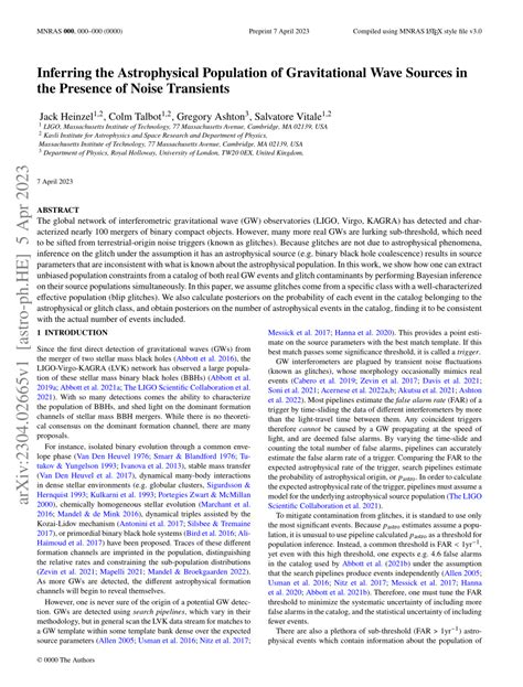 Pdf Inferring The Astrophysical Population Of Gravitational Wave Sources In The Presence Of