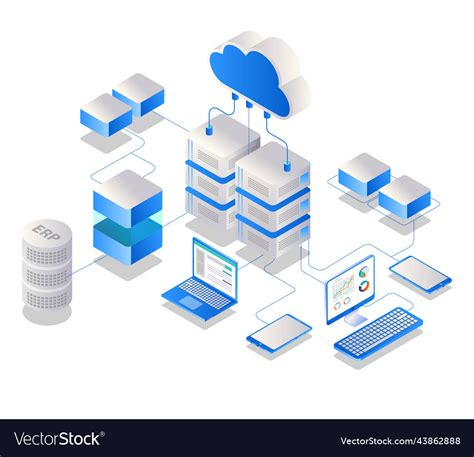 Cloud Server Analytics Royalty Free Vector Image