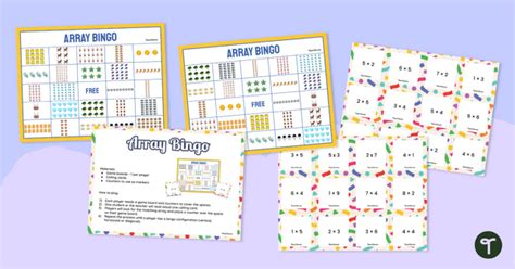 multiplication with arrays bingo teach starter