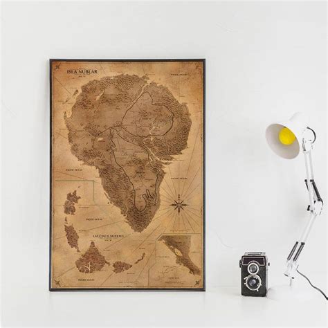 Jurassic Park Map Poster，movie Posters Vintage Typographic Posters