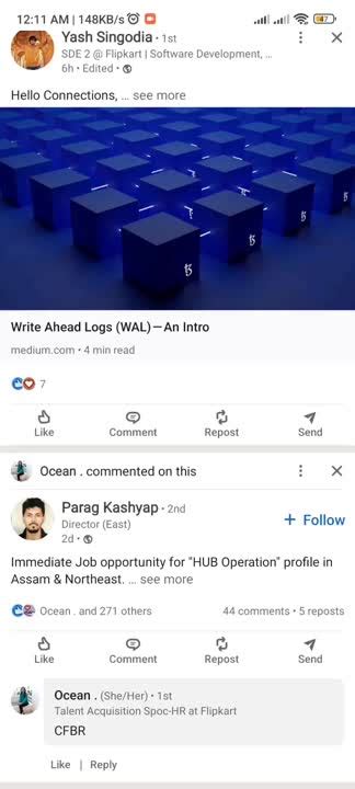A Bug In Linkedin Android App Jatin Mittal Posted On The Topic Linkedin