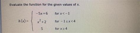Solved Evaluate The Function For The Given Values Of X
