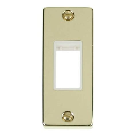 Click VPBR471WH MiniGrid Polished Brass 1 Gang 1 Aperture Deco Unfurnished Architrave Plate