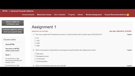 Nptel Advanced Computer Networks Week 1 Assignment 1 Solutions Nptel