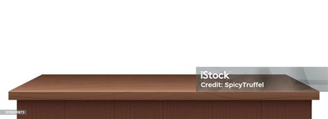 빈 나무 테이블 나무 현실적인 표면 천연 소재로부터 분리된 바탕 화면의 측면 보기 가정용 내부 객체에 대한 빈 가구 제품 광고에 대한 벡터 데스크 모형 0명에 대한 스톡