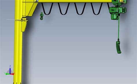 悬臂起重机 Solidworks 2012 模型图纸下载 懒石网