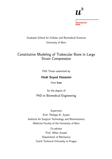 Pdf Constitutive Modeling Of Trabecular Bone In Large Strain Compression