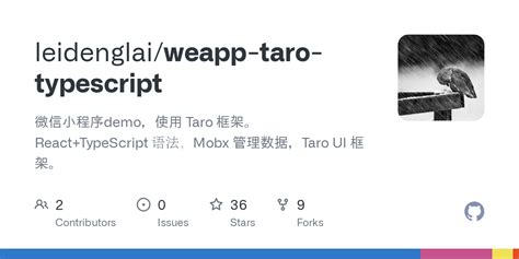 Github Leidenglaiweapp Taro Typescript 微信小程序demo，使用 Taro 框架。react