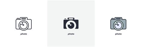 Photo Icon Line Solid And Filled Outline Colorful Version Outline And Filled Vector Sign