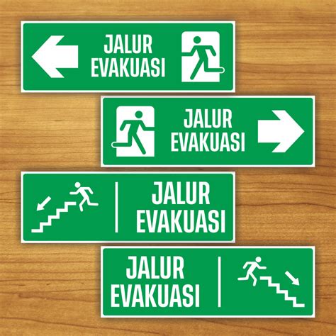 Jual Sticker Waterproof Petunjuk Jalur Evakuasi Peringatan Evakuasi