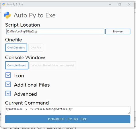 Just Found An Awesome New Plugin For Pyinstaller Pip Install Auto Py To Exe R Python
