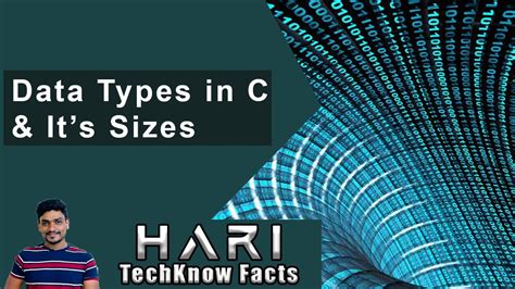 datatypes in c language and size of each data type youtube