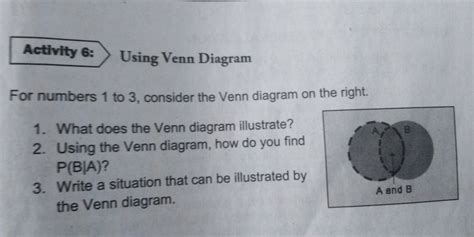 Solved Activity Using Venn Diagram For Numbers To Consider The Venn Diagram On The
