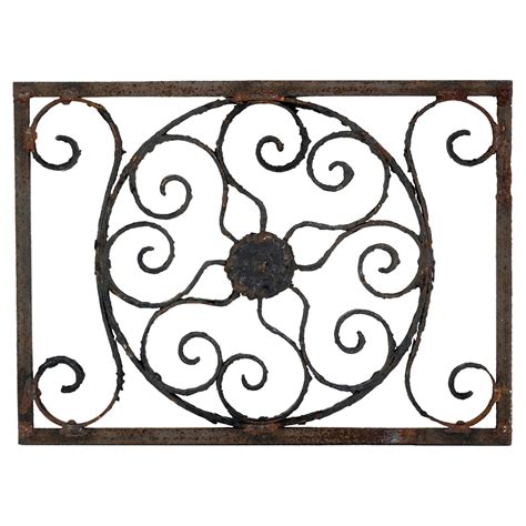 Antique Pinwheel Design Wrought Iron Fence Panel For Sale At 1stdibs