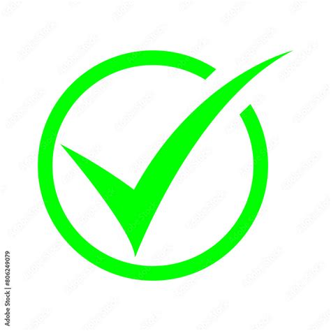 Green Check Mark Icon In A Circle Tick Symbol In Green Color Vector Illustration Stock