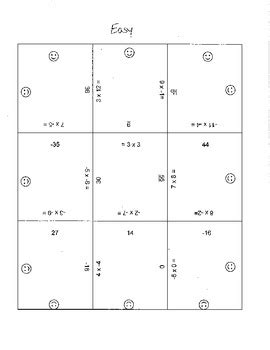 Integer Puzzle Game By Amber Wimberly Teachers Pay Teachers