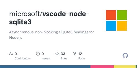 GitHub Microsoft Vscode Node Sqlite Asynchronous Non Blocking SQLite Bindings For Node Js