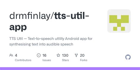 github drmfinlay tts util app tts util — text to speech utility