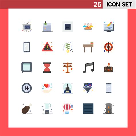 25 User Interface Flat Color Pack Of Modern Signs And Symbols Of Display Copy Layout