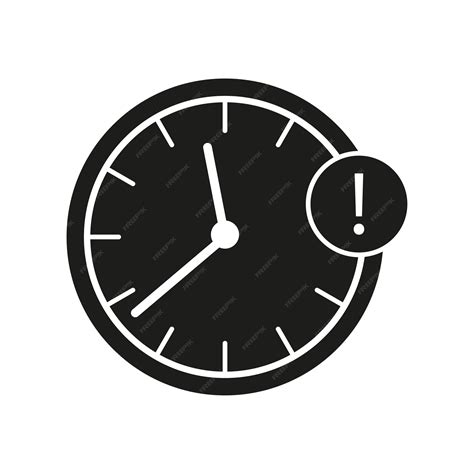 Premium Vector Time Delay Icon Black Clock With An Exclamation Point Vector Illustration Eps