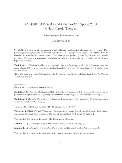 Proof Of Myhill Nerode Theorem Of Toc Formalism Deductive Mathematical Logic