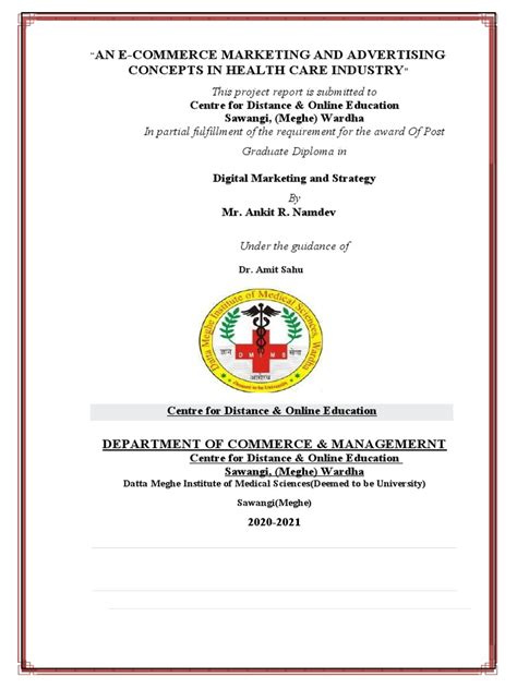Ankit Namdev Final Project Report On E Commerce Marketing And