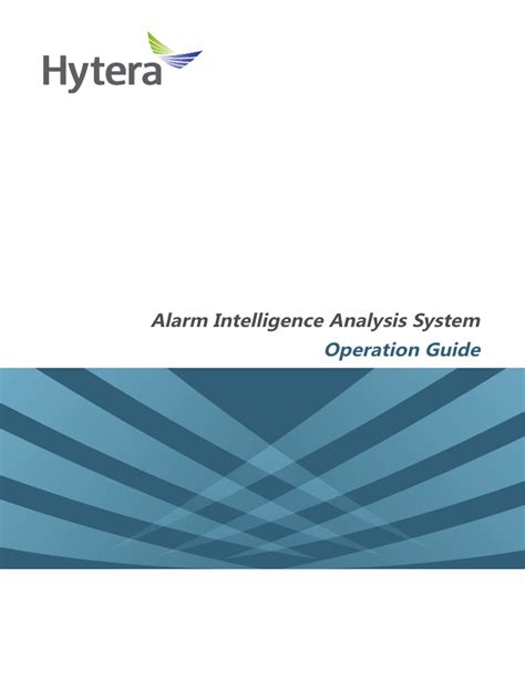 Hytera Alarm Intelligence Analysis System Operation Guide V1400 Eng