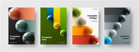 밝은 기업 커버 A4 벡터 디자인 일러스트 번들 다채로운 3d 공 회사 브로셔 컨셉 구성 A4 용지에 대한 스톡 벡터 아트 및 기타 이미지 Istock